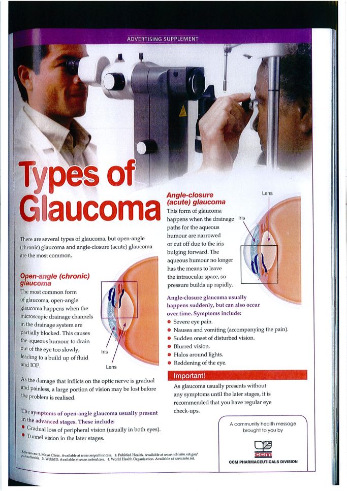March 2012, Types of Glaucoma - INTERNATIONAL SPECIALIST EYE CENTRE ...