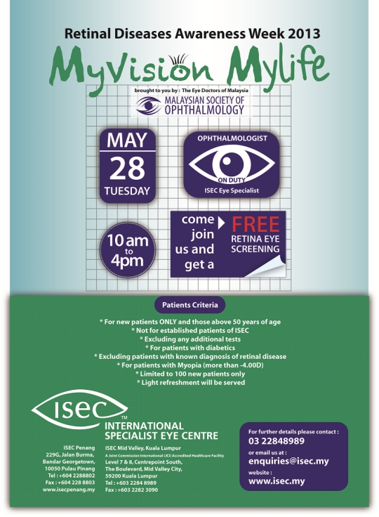 2013 Retinal Diseases Awareness Week- My Vision My Life - INTERNATIONAL ...