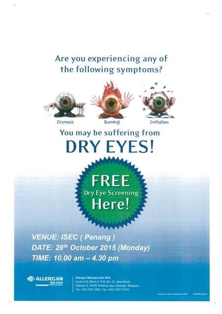 Dry Eyes Get Screening @ ISEC Penang - INTERNATIONAL SPECIALIST EYE ...